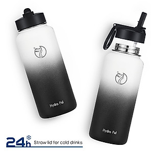 32 Insulated Water Bottles with 2 Leak Proof Lids(Spout Lid and Straw Lid), Wide Mouth Sport Water Bottle with Straw, Stainless Steel Powder-Coated Water Flask, Double Walled Vacuum Thermos