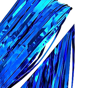 Black Tinsel Foil Fringe Curtain Party Backdrop Decorations for Graduation Birthday Bachelorette Wedding Engagement Bridal Baby Shower Celebration, Black Photo Booth Props -2 Packs (3.3 ft x 8.1 ft)