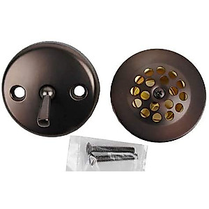 Bathtub Tub Replacement Drain Trim Kit - Oil Rubbed Bronze Finish, Trip Lever Drain Type, Stainless Steel Drain Cover, Copper Body, Zinc Lever Plate By Plumb USA