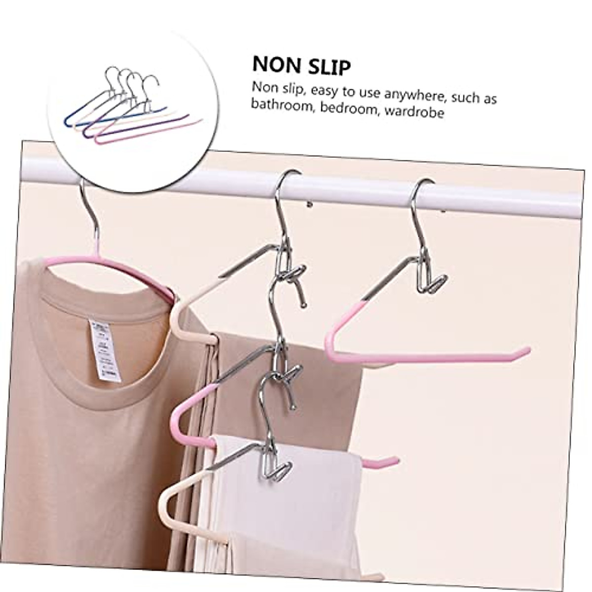 Zerodeko 4pcs Coat Hanger metalskirt Hangers Pants Clothes Hangers Multi-Layer Drying Hanger Metal Hanger Multi-Functional Pants Rack Skidproof Clothes Hanger Non-Slip Home Pants Dipping