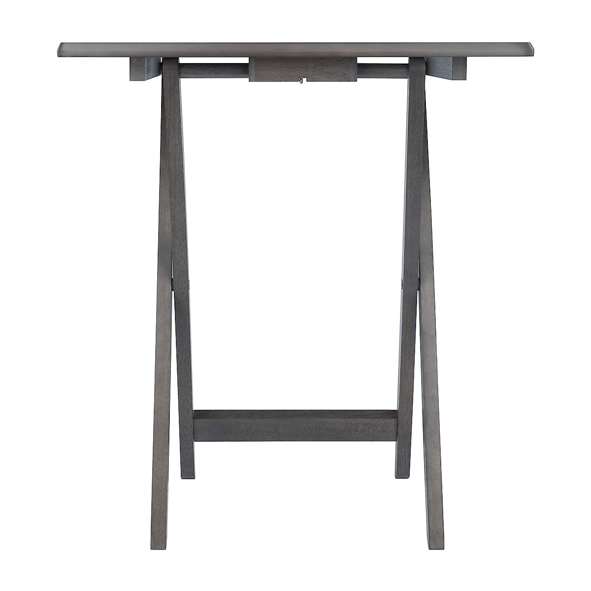 WINSOME Dorian Oversized Snack Table Set, Oyster Gray (Brown Base) (replace color may vary)., 23.62 x 15.75 x 25.51, 5pc