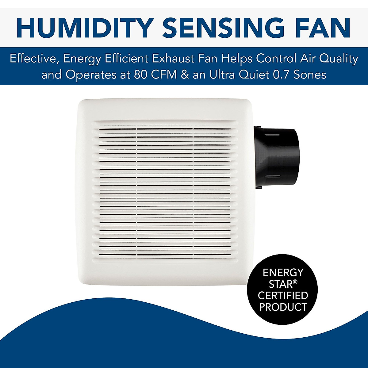 Broan Flex™ Series 80 CFM 0.7 Sones Humidity Sensing Ventilation Fan Energy Star®