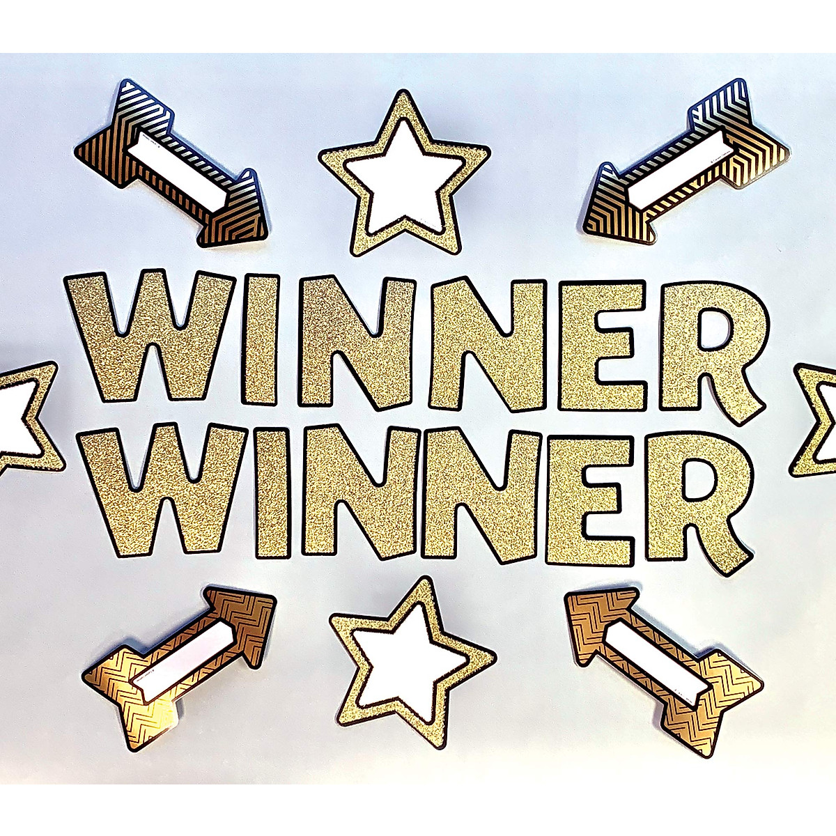 Carson Dellosa Sparkle and Shine Metallic Gold and Black Arrows Bulletin Board Cutouts, 36 Piece Metallic Black and Gold Arrows Bulletin Board Decorations, Sparkle and Shine Classroom Décor