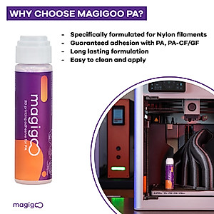 Magigoo - MPA2019 3D Printer Adhesive Glue - Long-Lasting and Reduces Warping for Nylon Filaments on Flex Plate, Glass, PEI, Buildtak & Kapton - 3D Printing Accessories, Supplies, and Materials (50mL)