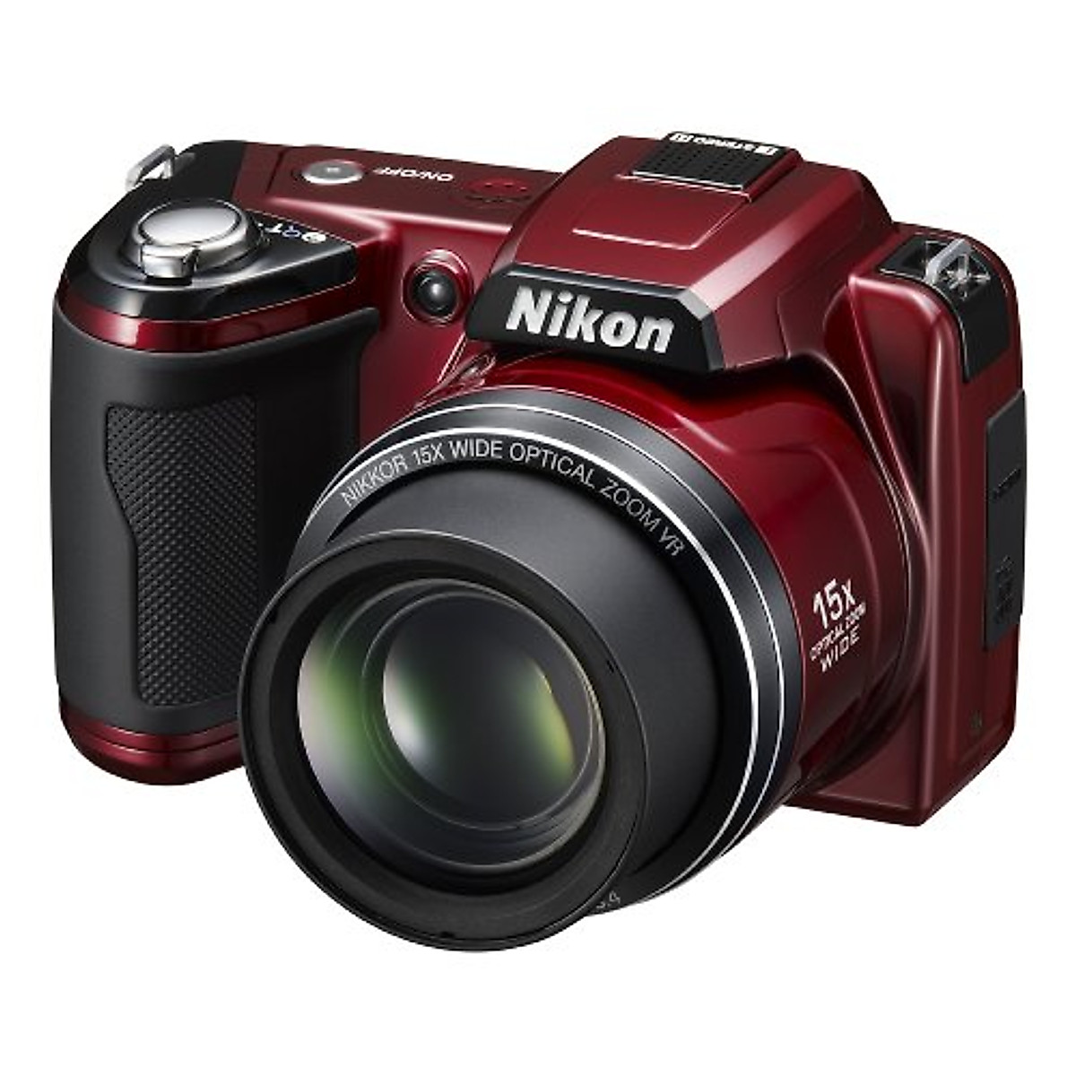 Nikon Coolpix L110 12.1MP Digital Camera with 15x Optical Vibration Reduction (VR) Zoom and 3.0-Inch LCD (Red)
