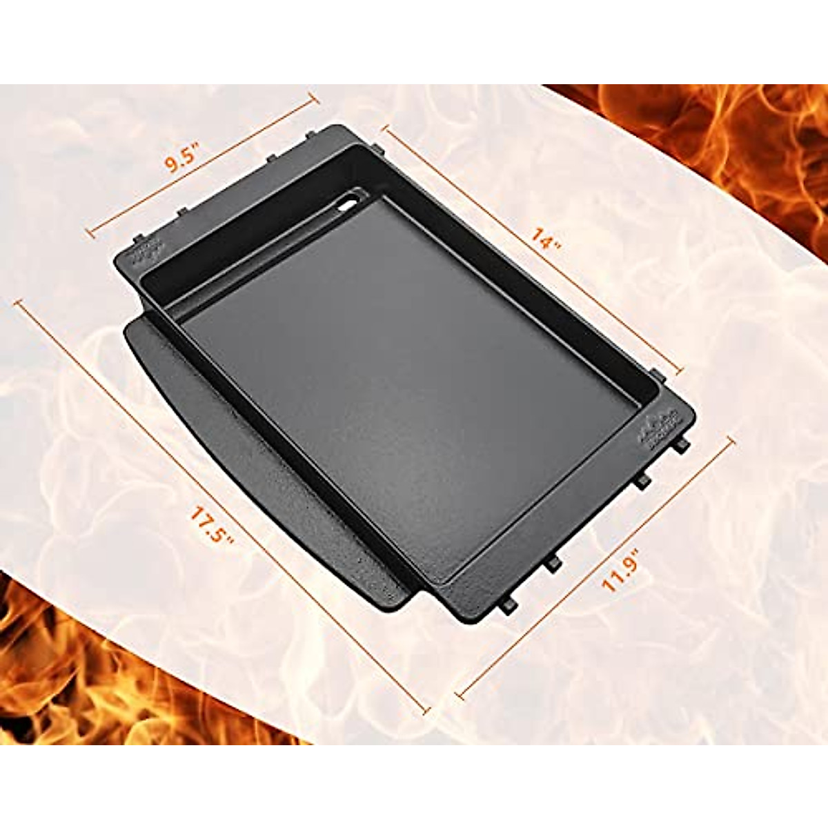 Cast Iron Grill Griddle Replacement for Weber Griddle Insert, Compatible with Weber spirit & spirit II 2 & 3 burner