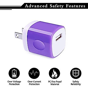 USB Charger,Charging Block 5-Pack 1A/5V USB Power Home Travel Adapter Wall Charger Cube Brick Box Base Head Compatible for iPhone 14 13 12 11 X 8 7 6 Plus 5S,iPad,Samsung,LG,Moto,Tablet,Android Phone