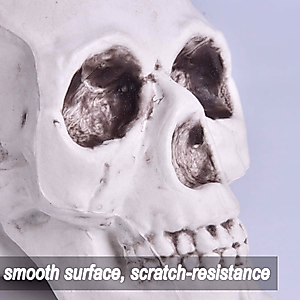 18Pcs Bag of Skeleton Bones and Skull for Halloween Decorations, Life Size Plastic Skeleton Bones,Spooky Skull Bones Props for Outside Inside Halloween Yard lawn Graveyard Party Haunted House Decor