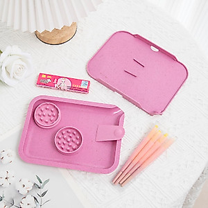 4-Pack Grinder And Tray Set, Grinder Kit and Accessories(Pink)