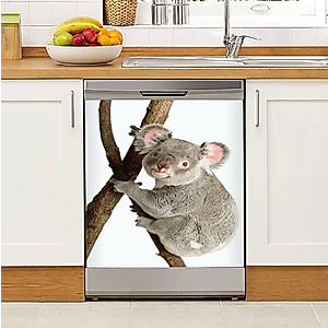 Rustic Farmhouse Dishwasher Magnet Cover Koala Tree Branch Funny Kitchen Decor Cute Animal Magnetic Refrigerator Stickers Decorative Appliance Cover Fridge Panels Metal Door Garage 23x26in