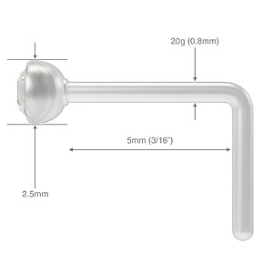 3pc 20g Bioflex L-Shape Nose Ring Stud Rings Plastic Bioplast Nostril Cool Cute Curve Flat Hoop Bend