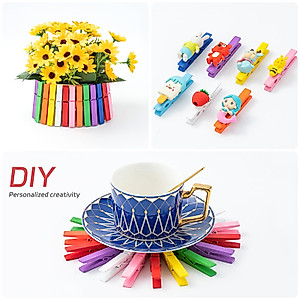 55pcs Clothespins, 2.9'' Heavy Duty Colored Wooden Clothes Pins, Multi-Purpose Colorful Clothing Pins, Wood Clips for Arts & Crafts Pictures Classroom Photos, Rust Resistant, Laundry