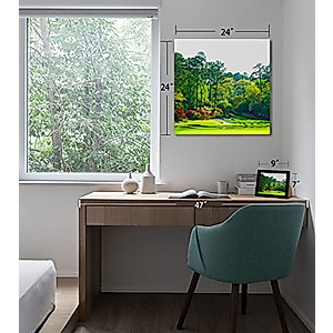 Augusta Golf Course - FRAMED - Canvas Print Home Decor Wall Art, Gallery Wrap Inner Frame, 24x24