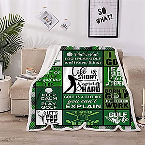 CYREKUD Golf Gifts for Men Women,Golf Throw Blanket,Funny Golf Gifts,Golf Gifts for Men Golfers,Golf Ball Gifts for Men,Mens Golf Gifts Ideas,Golf Clubs Golfer Blanket for Bed Sofa 50" x 60"