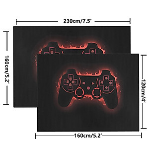 Red Game Controller Area Rug Non-Slip Carpets Floor Mat for Bedroom Living Room Home Decoration 5.2'x7.5'(Premium)