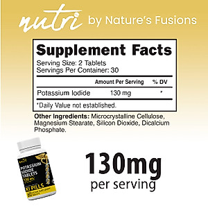Potassium Iodide Tablets 130 mg (2 Pack) - (120 Tablets) EXP 10/2032 - Ki Pills Potassium Iodine Tablets - Potassium Iodine Pills Yoduro de potasio