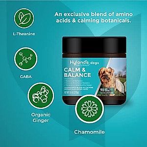 Hyland's Naturals - Dogs - Calm & Balance, 90 Soft Chews, Supports Balanced Behavior, Normal Emotional Balance, Relaxation & Restful Sleep, L-Theanine, GABA & Chamomile, Chicken Liver Flavor