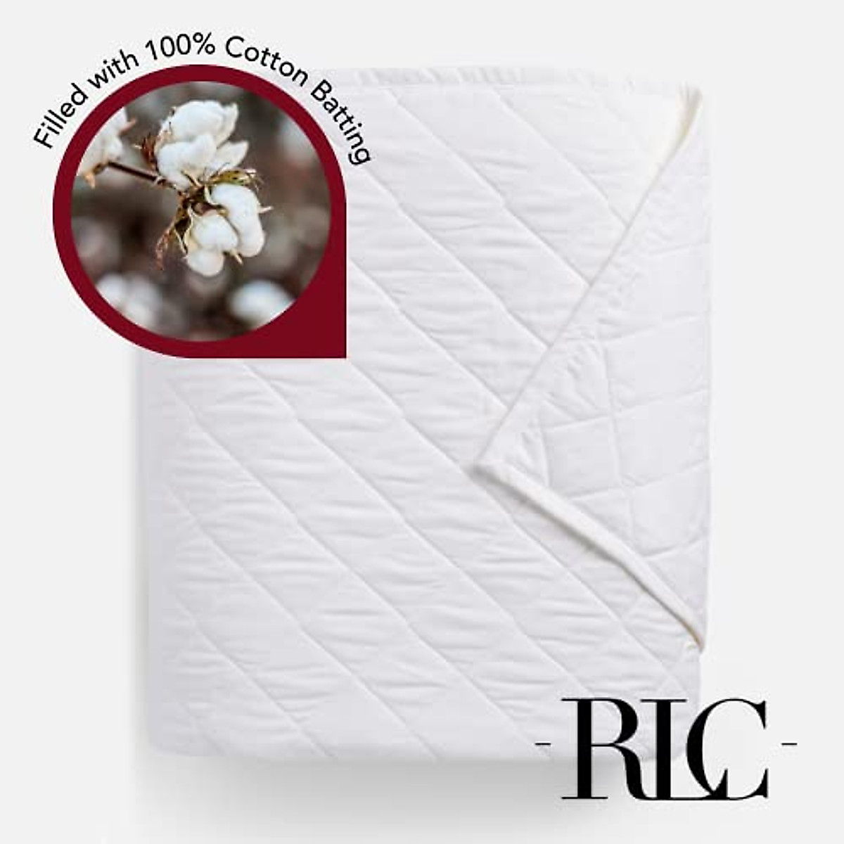 Red Land Cotton Classic Luxury Quilt | American Grown 100% Cotton Batting | Lightweight All Season USA Made Vintage Style Bedspread | Durable Oversized and Machine Washable | Soft King/Cal King White