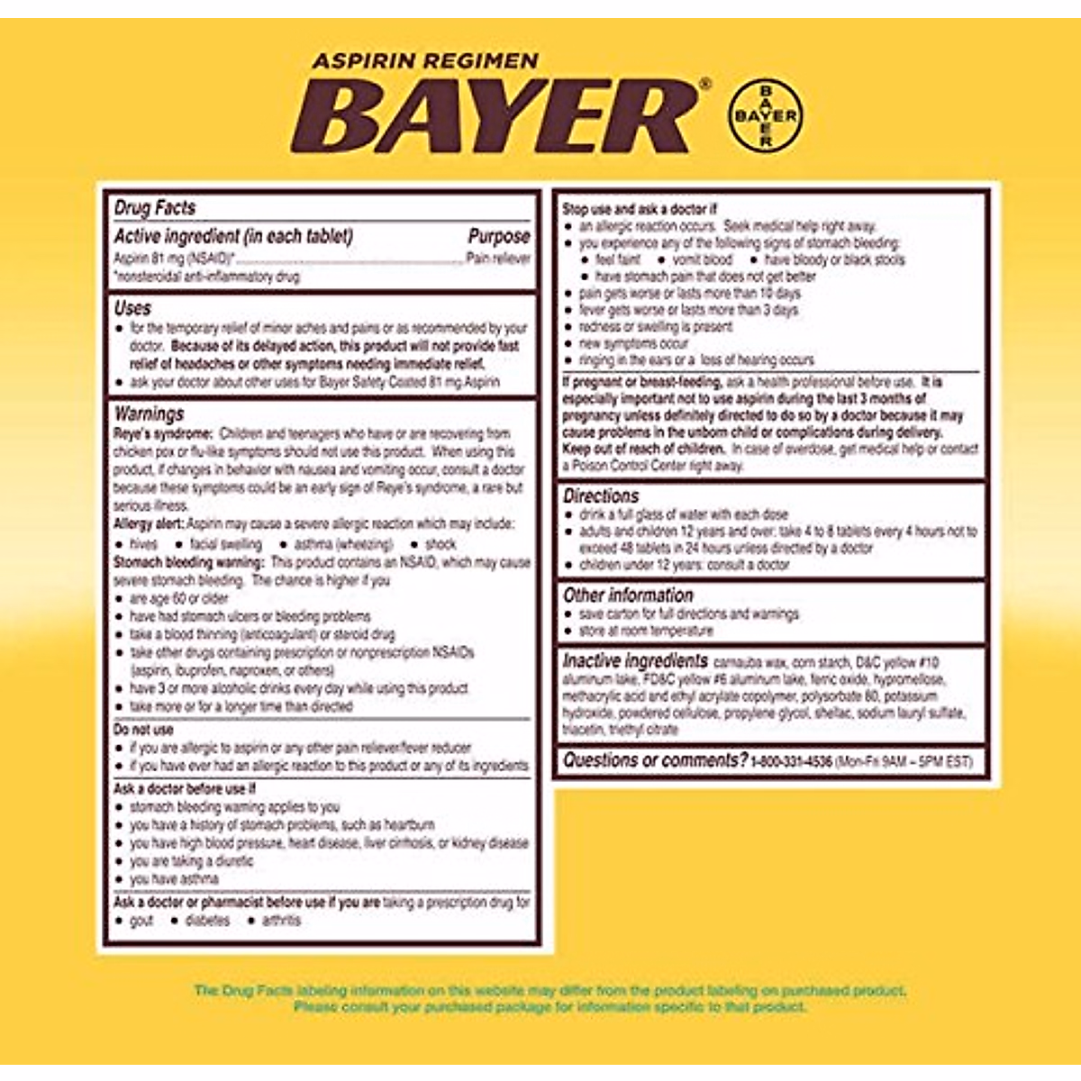 Bayer Low Dose Safety Coated Aspirin 81 mg ( 400 Count )IIIiii