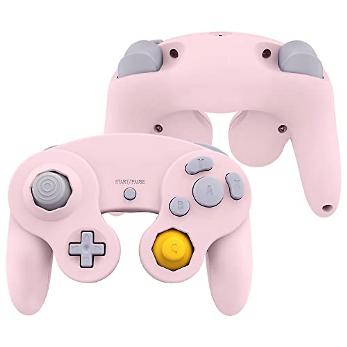 eXtremeRate Cherry Blossoms Pink Faceplate Backplate for Nintendo Gamecube Controller, Soft Touch Replacement Housing Shell Cover w/Buttons for Nintendo Gamecube Controller - Controller NOT Included