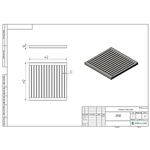 Vodaland - 22x22 inch Stainless Steel Catch Basin ADA/Heel Proof C class Package