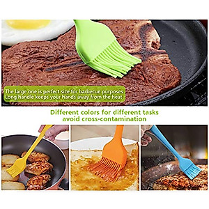Silicone Basting Pastry Brush - Cooking Brush for Oil Sauce Butter Marinades, Food Brushes for BBQ Grill Kitchen Baking, Baster Brushes Baste Pastries Cakes Meat Desserts, Food Grade, Dishwasher Safe