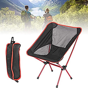 Portable Chair, Convenient to Carry Outdoor Camping Chair Small After Folding for Other Outdoor Activities(Big red)