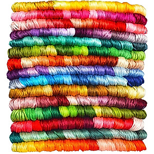 14 Skeins Rainbow Color Embroidery Floss- Cross Stitch Threads - Friendship Bracelets Floss - Crafts Floss, Light Desert Sand Gradient