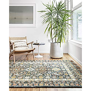 Loloi II Elka Collection ELK-03 Denim/Multi, Transitional 7'-9" x 9'-9" Area Rug