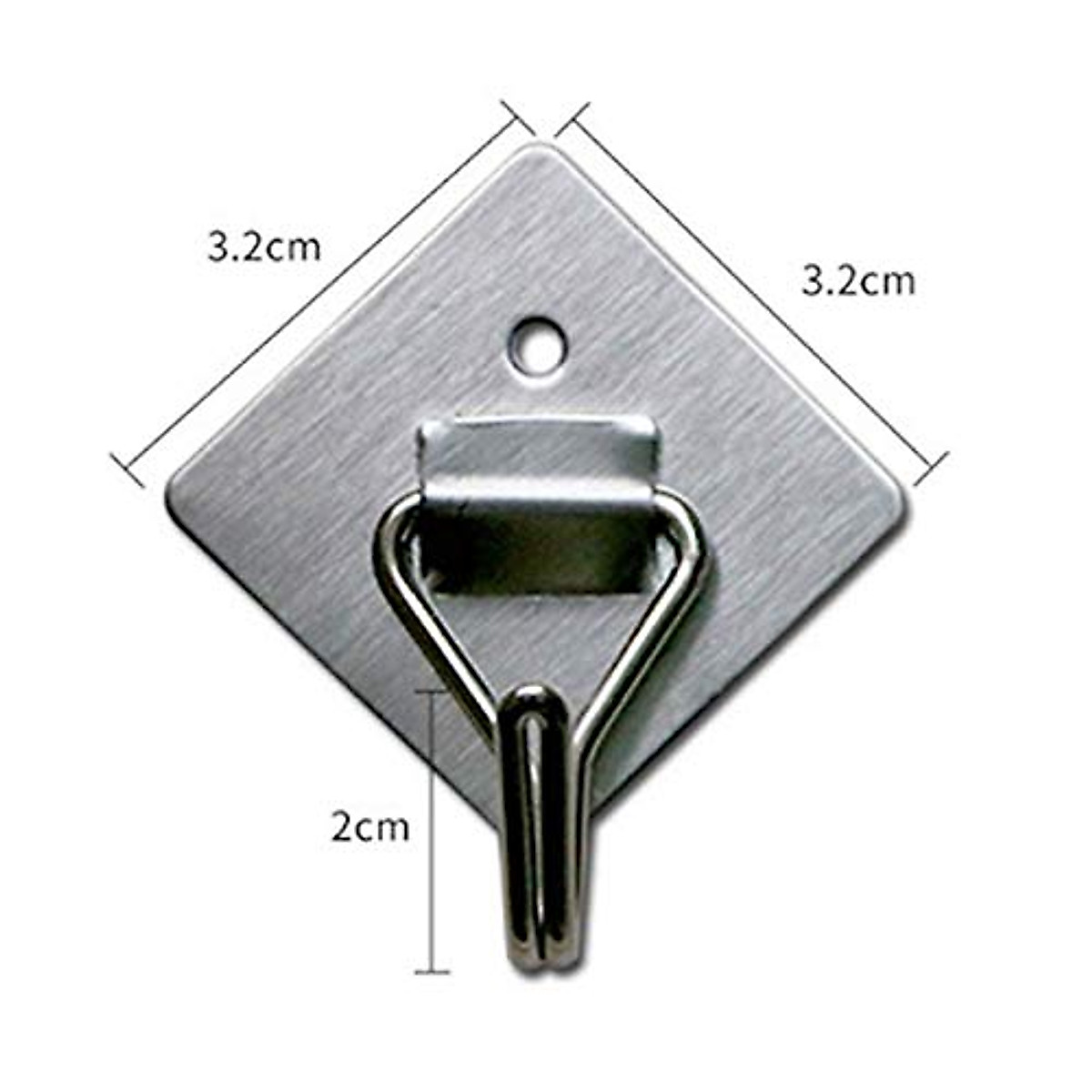 AKOAK Stainless Steel Self-Adhesive Wall Hooks,No Drilling Nail-Free Damage Free,Waterproof Reusable Hooks Great for Home Bathroom Kitchen Refrigerator Door,Pack of 6