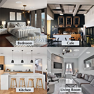 ROCKRIX Audio 3-Way Premium in-Ceiling 8" Round Speaker, Dual 1-inch Silk Dome Tweeters, 9.5 Inch Cutout Diameter, Each, White