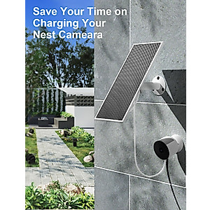 Solar Panel Charger for Google Nest Camera Outdoor and Indoor (Battery Version), 5V 5W Nest Cameras Solar Panel with 13.1Ft Fast Charging Cable, IP65 Waterproof Solar Power Made for Google Nest