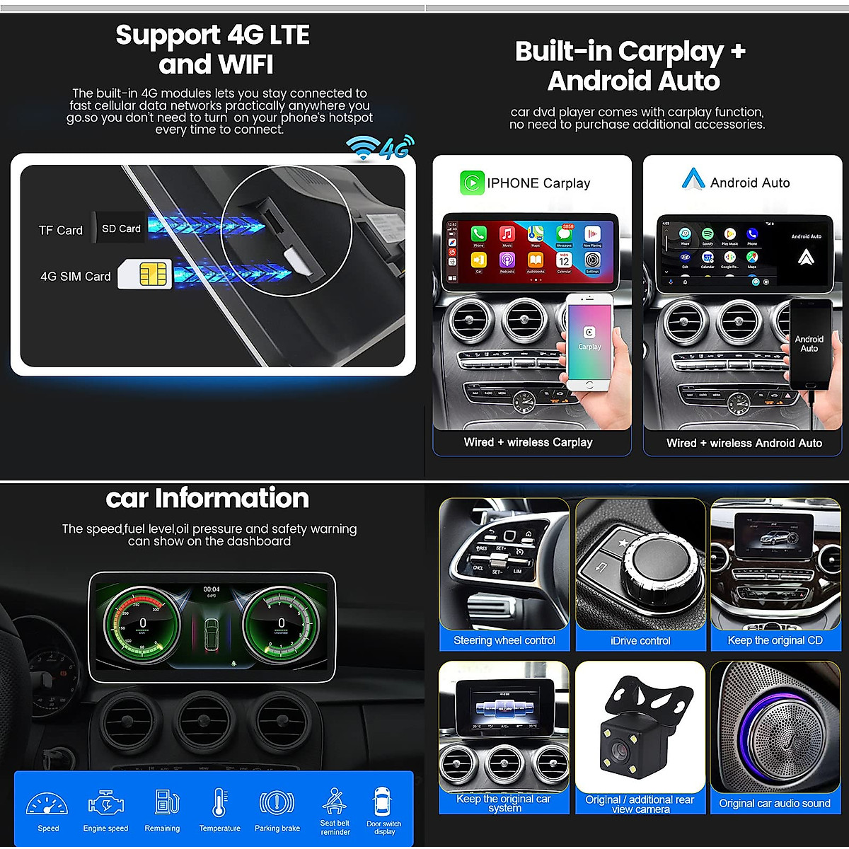 Android 12 Car Stereo GPS Sat Nav for Mercedes-Benz A-Class W176 GLA CLA X156 C117 Touchscreen Multimedia Player Mirror Link TPMS CarPlay SWC