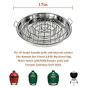 OLIGAI Rib Rack for Smoking and Grilling fit Large Big Green Egg,Rib Rack and Chicken Roaster for Kamado Joe,Circular Stainless Steel BBQ Rib Rings for 18 in and Bigger Charcoal Grill
