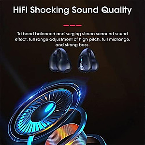 Pousbo Wireless Ear Clip Bone Conduction Headphones Bluetooth, 2023 New Mini Open Ear Headphones Wireless Bluetooth, Waterproof Sport Running Earring Earphone (New Black)