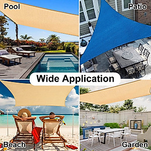 OutdoorLines Rectangle Sun Shade Sails for Patios 10 x 13 ft  Sun UV Blocking Outdoor Canopy, Sunshades for Backyard, Lawn and Garden and All Outdoor Activities, Sand