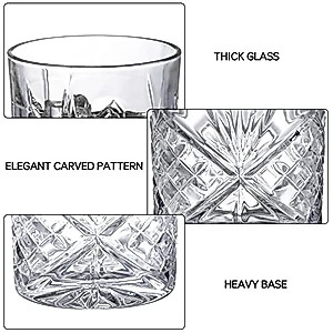 Youeon Set of 6 Crystal Whiskey Glasses, 10 Oz Old Fashioned Glasses, Rocks Glasses, Bourbon Glasses, Rum Glasses, Scotch Glasses, Clear Drinking Glasses for Cocktails Tequila Rum Liquor Rye and More