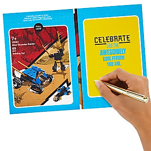 Hallmark Birthday Card for Kids with Legos (Ninjago Mini Thunder Raider Building Kit, Ages 7 and Up)