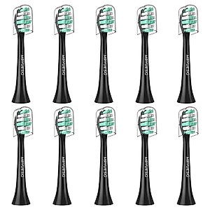 MRYUESG Replacement Heads Compatible with Philips Sonicare 10 Pack, Electric Tooth-Brush Head for Phillips, Black