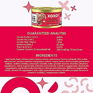 I AND LOVE AND YOU" XOXOs Canned Wet Cat Food, Whitefish and Tuna/Salmon and Tuna Pate, Grain Free, Real Meat, No Fillers, 3 oz Cans, Pack of 12 Cans
