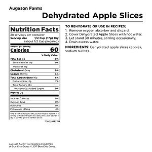 Augason Farms Dehydrated Apple Slices Certified Gluten Free Long Term Food Storage Large No. 10 Can