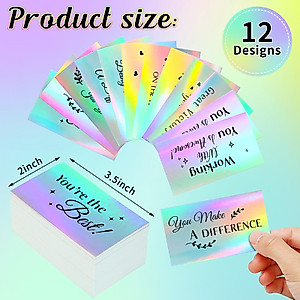 Yeaqee 360 Pcs Employee Appreciation Kudos Cards Thank You Cards for Customer Service Week Gifts Blank Backside Holographic Cards Ideal for Thanksgiving Christmas Family