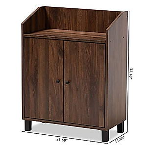 Baxton Studio Shoe Cabinets, One Size, Walnut