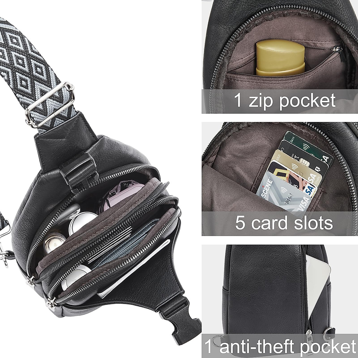 CLUCI Sling Bag for Women, Cross Body Bag for Woman, Crossbody Bags for Women, Crossbody Bag, Leather Sling Backpack, Sling Bag Travel Hiking Cycling