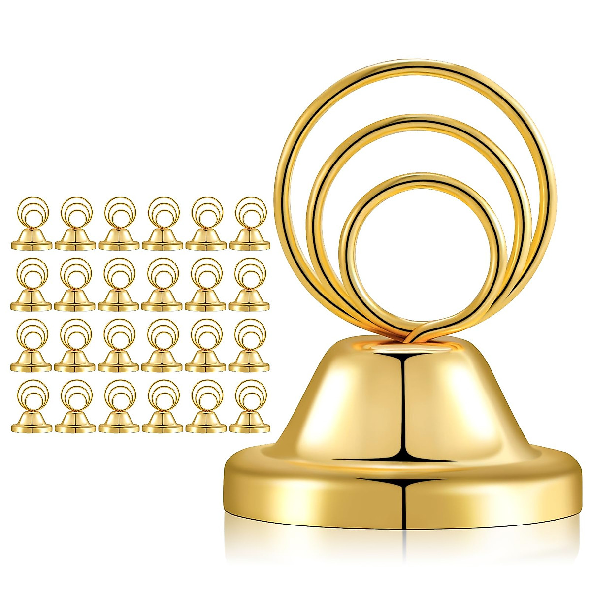 Affbei 24 Pcs Gold Table Number Holders Wire Picture Holder Small Size Table Card Holders Tabletop Metal Place Card Holder Reserved Table Card Holder for Centerpieces Wedding Reception Party Birthday