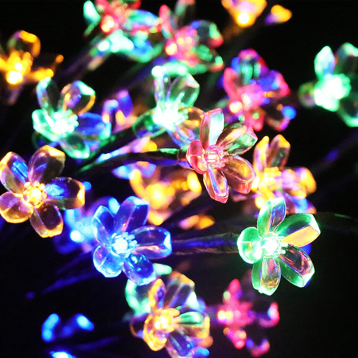 Solar Garden Tree Lights Outdoor Decoration - 2 Pack Solar Flower Lights with 40 Cute Fairy Christmas Leds ,Rechargeable Solar Powered Landscape Decorative Lights for Yard, Lawn, Walkway, Home Decor