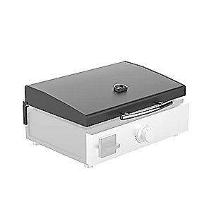 Hinged Griddle Hard Cover Hood with Thermometer for Blackstone 17" Table Top Griddle, 5010 Grill Lid for Blackstone Griddle Accessories 17 inch, Blackstone 17 inch Griddle Cover Hood, Heavy Duty,Black
