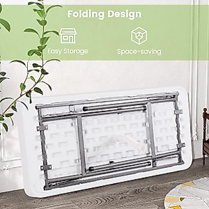 Giantex Folding Ice Table with Drain, 4 ft Portable Cooler with Removable Skirt, No Assembly, Fill and Chill Table for Food Drink Beverage, Foldable Party Ice Bin for Camping BBQ Outdoor