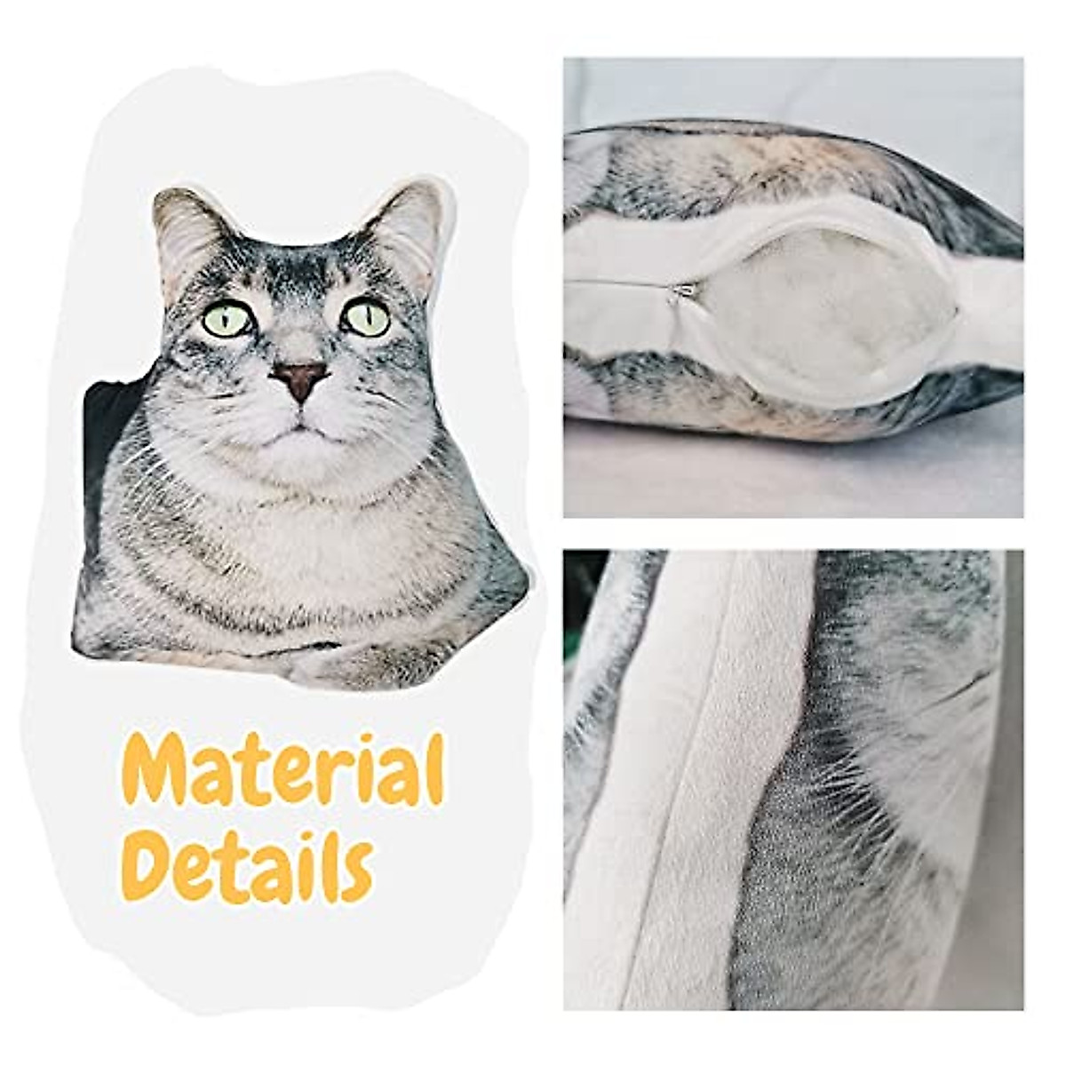 Wucidici Custom Pet Pillow,12" Personalized Photo Shaped Dog Cat Pet Pillow Gift(Double Side Printing)