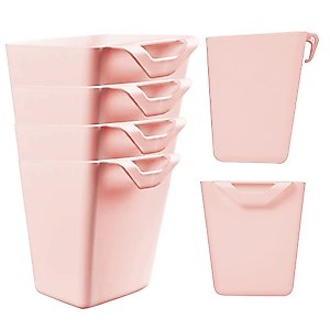 SMGSP 5 Pack Cart Hanging Cup Holder, Rolling Cart Accessories Utility cart Accessories Hanging Bins, Pencil Holder Hanging Trolley Basket, Planter Hanging Buckets for Home Kitchen (Green)